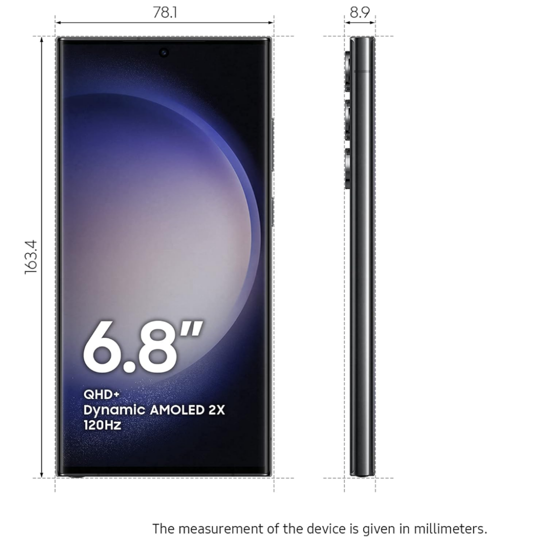 Samsung Galaxy S23 Ultra, Dual Sim, 5G, 12/ 256GB Storage-Graphite (UAE ...